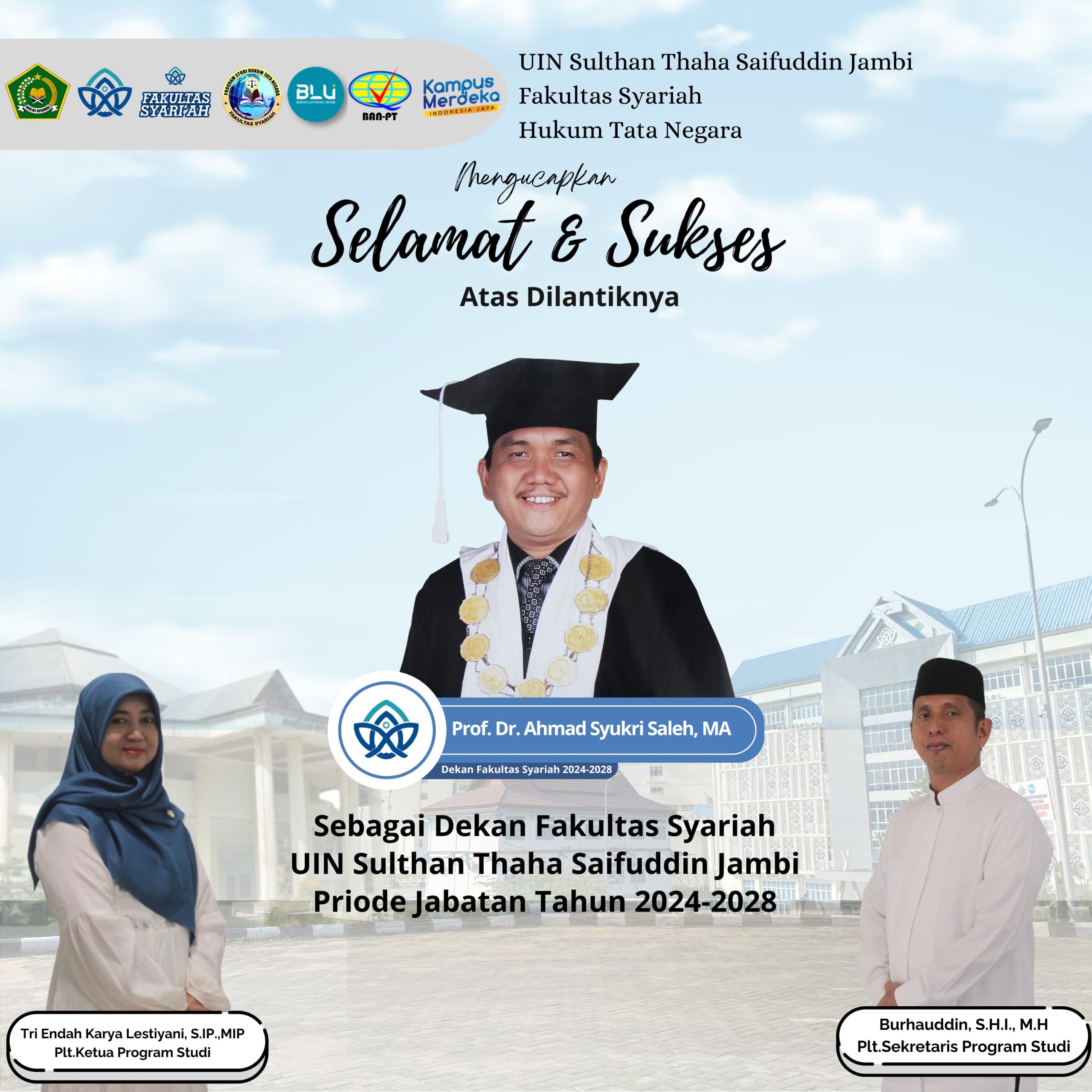 Ucapan Selamat atas Pelantikan Dekan Fakultas Syariah UIN STS Jambi ...